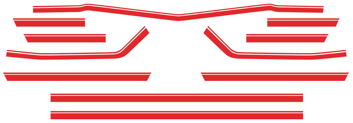 Decal & Stripe Kit, 1968 Chevelle, Body Side, Super Sport, Red ...